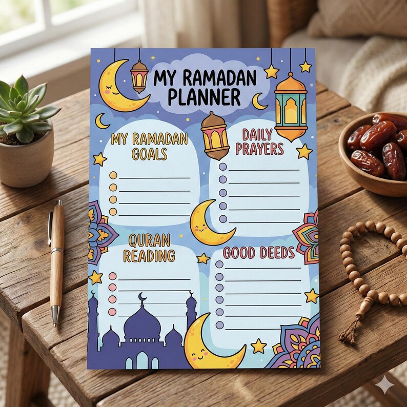 Ramadan Planner for Kids 2026 Printable PDF, Muslim Activity Book ...