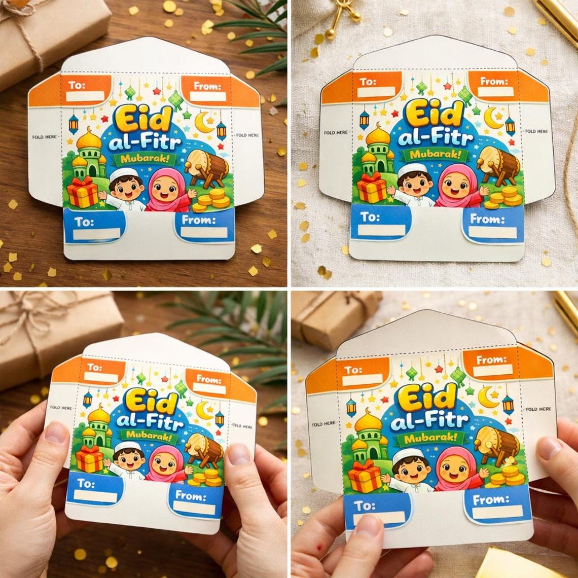 Printable Eid Money Envelope Template, DIY Eidi Packet, Digital ...
