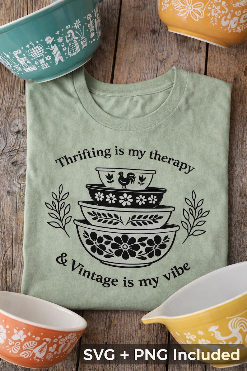 Vintage Pyrex SVG PNG | Retro Kitchen Digital Design Cut File | Thrift ...