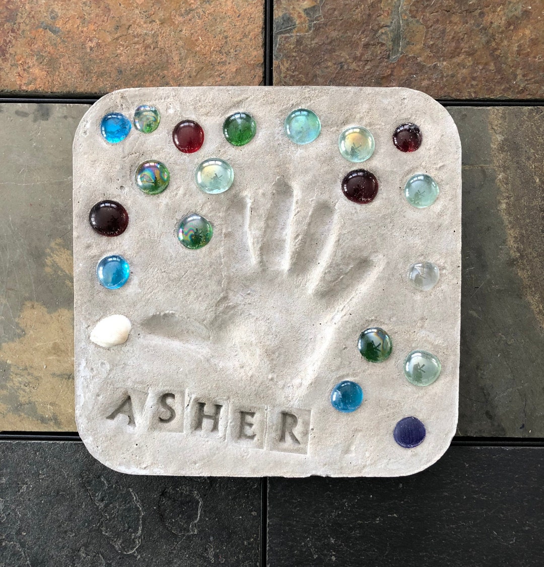 DIY Stepping Stone Kit, Square Stepping Stone, Handprint Stepping Stone ...