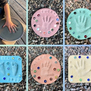 Colored DIY Stepping Stone Kit, Handprint Stepping Stone, Footprint ...