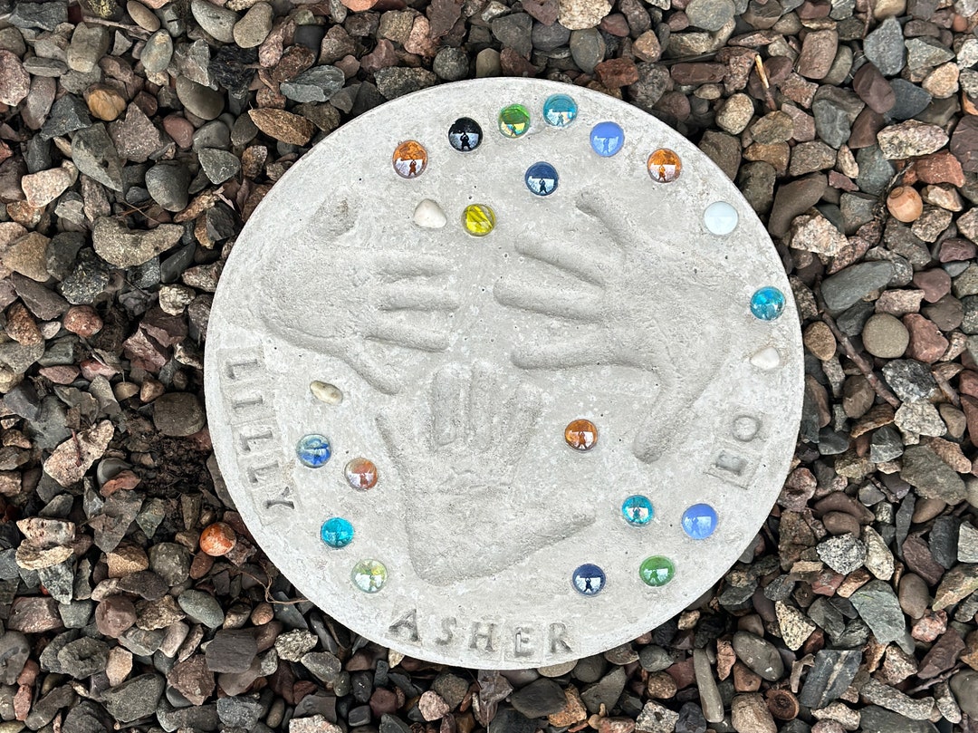 Large Stepping Stone Kit, 12 or 14 Inch Stepping Stone, Handprint ...