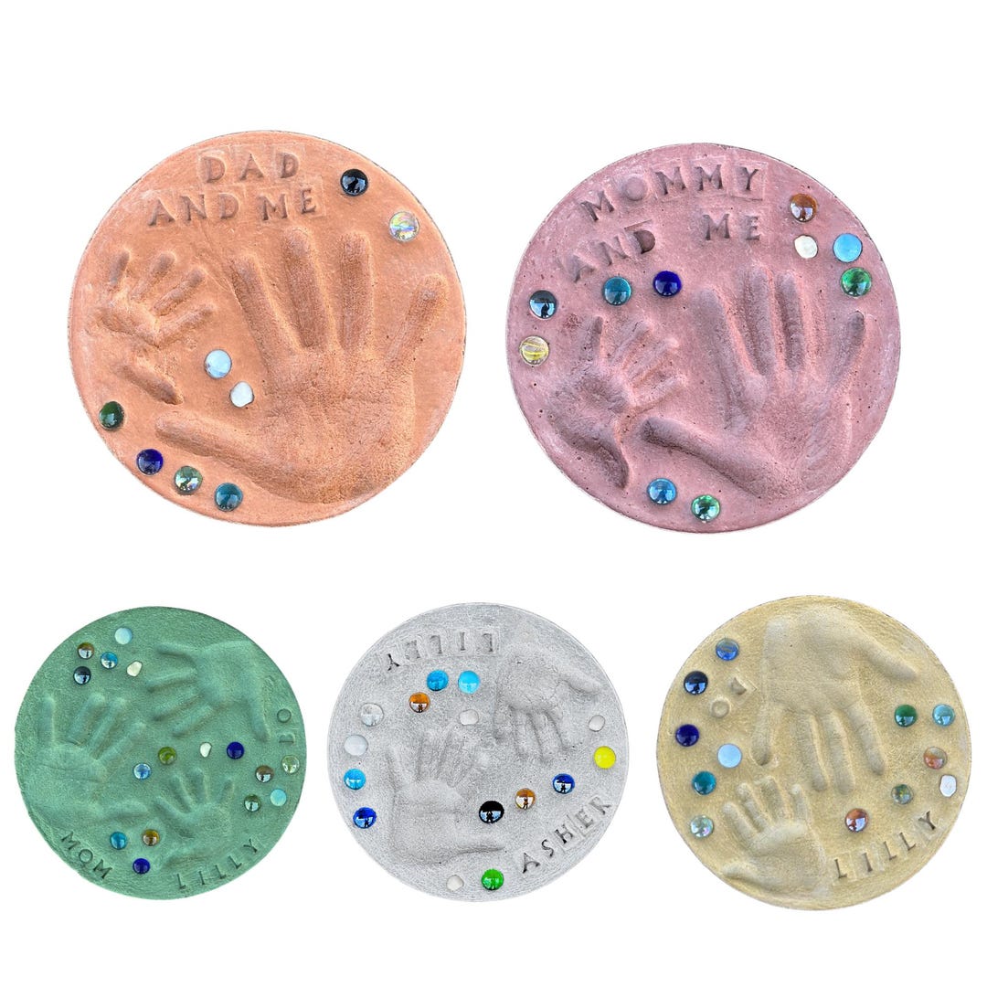 Outdoor Stepping Stone DIY Kit – Garden Cement Handprint Stone ...