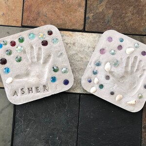 DIY Stepping Stone Kit, Square Stepping Stone, Handprint Stepping Stone ...