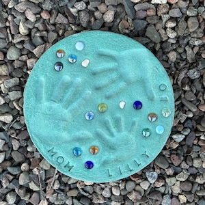 DIY Personalized Garden Stone Kit – Handprint Garden Stone – Fathers ...