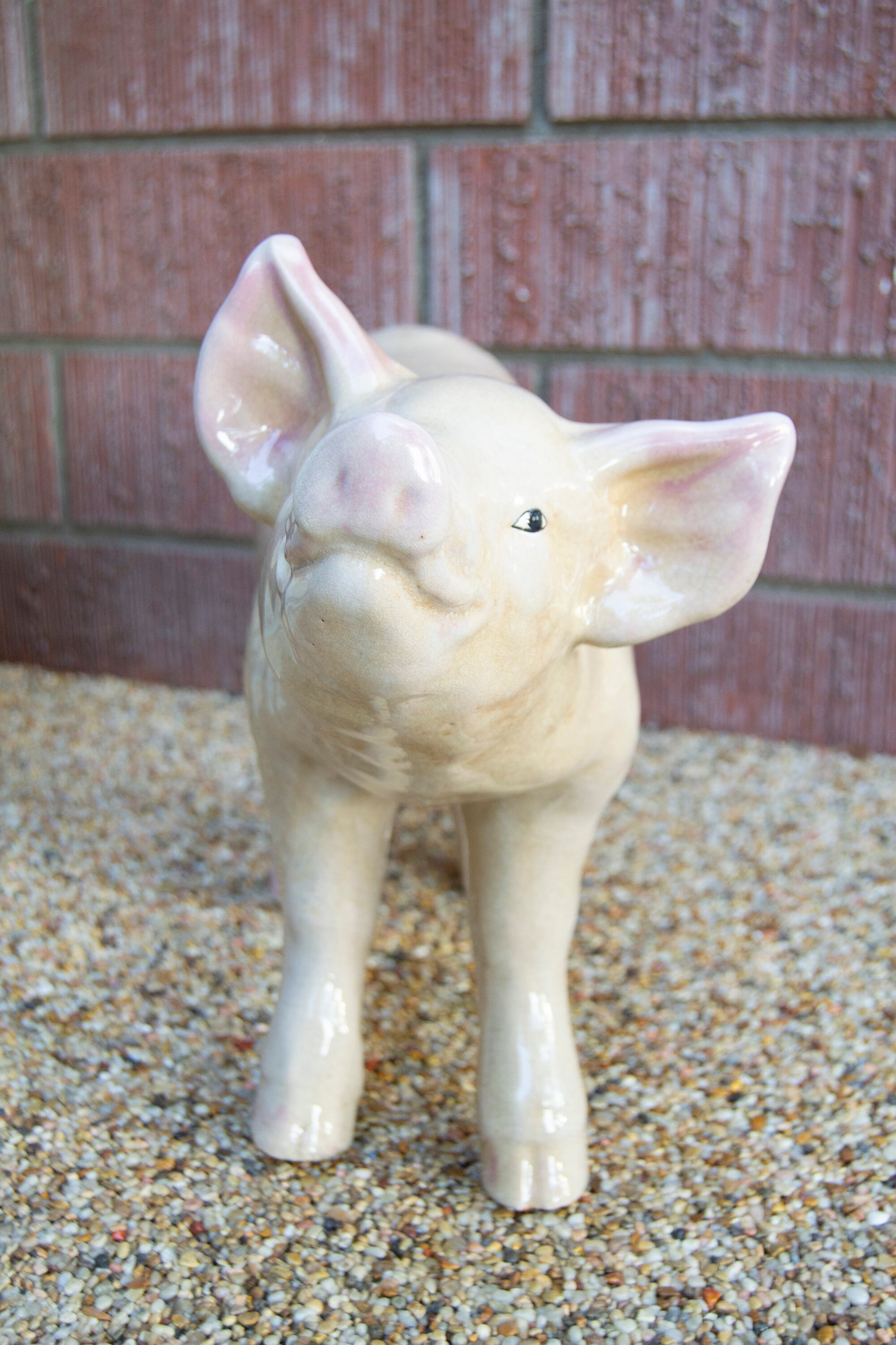 Rare Ceramic Porcelain Crackle Glaze PIG Sculpture Farm House - Etsy