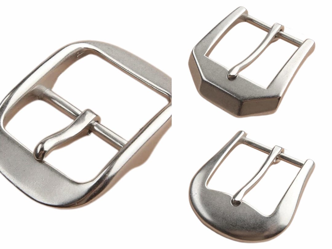Flat Silver Solid Brass Belt Buckle & Loop 40mm Fits for 1.5 Inch - Etsy