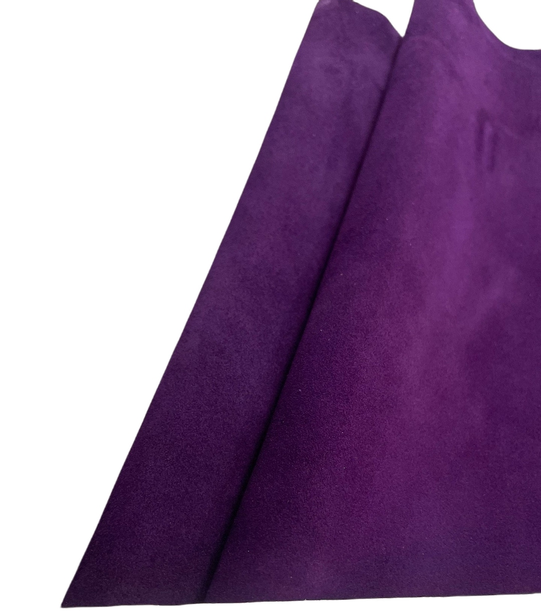 Soft Deep Purple Goat Skin Suede Leather Piece, Genuine Whole Hide ...