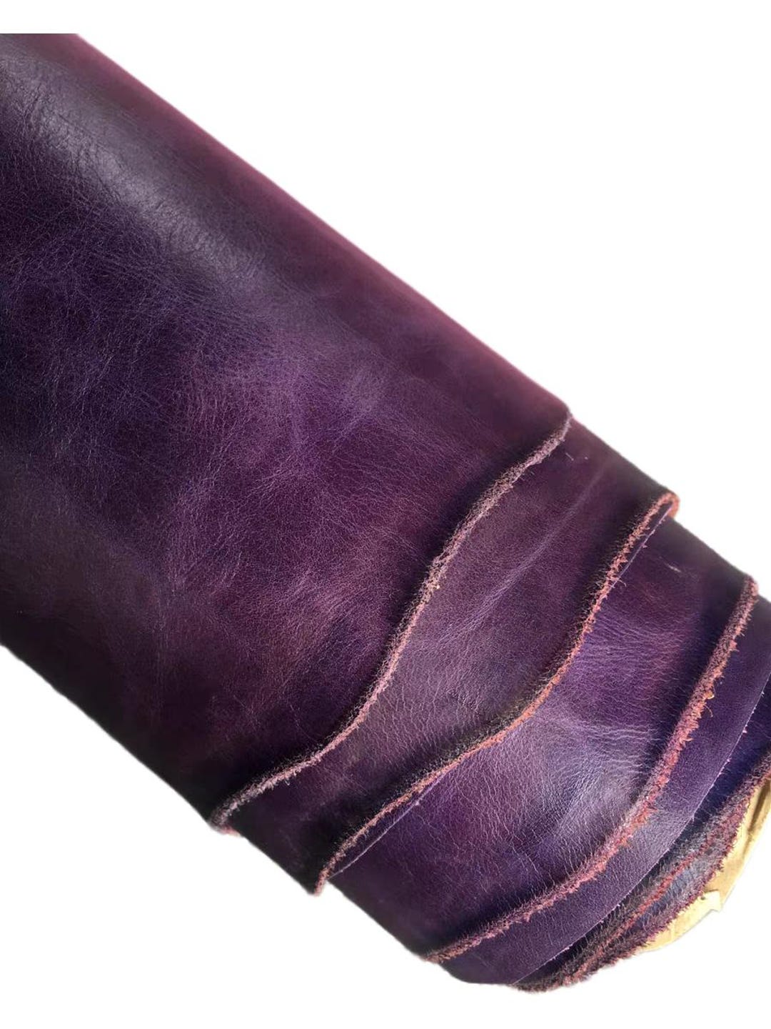 Purple Waxed Leather Cowhide Leather Pieces Cowskin Cutting - Etsy