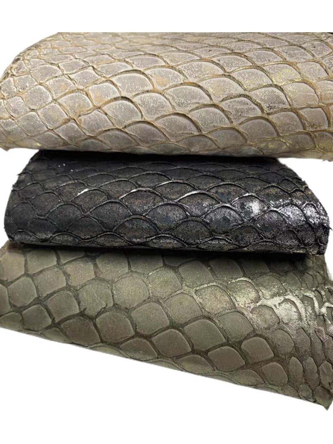 Gold Black Beige Tilapia Fish Skin Leather Piece Genuine Whole Hide - Etsy