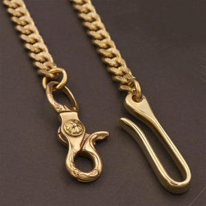 Solid Brass Key Chain Key Ring Brass Chains Wallet Chain Purse With ...