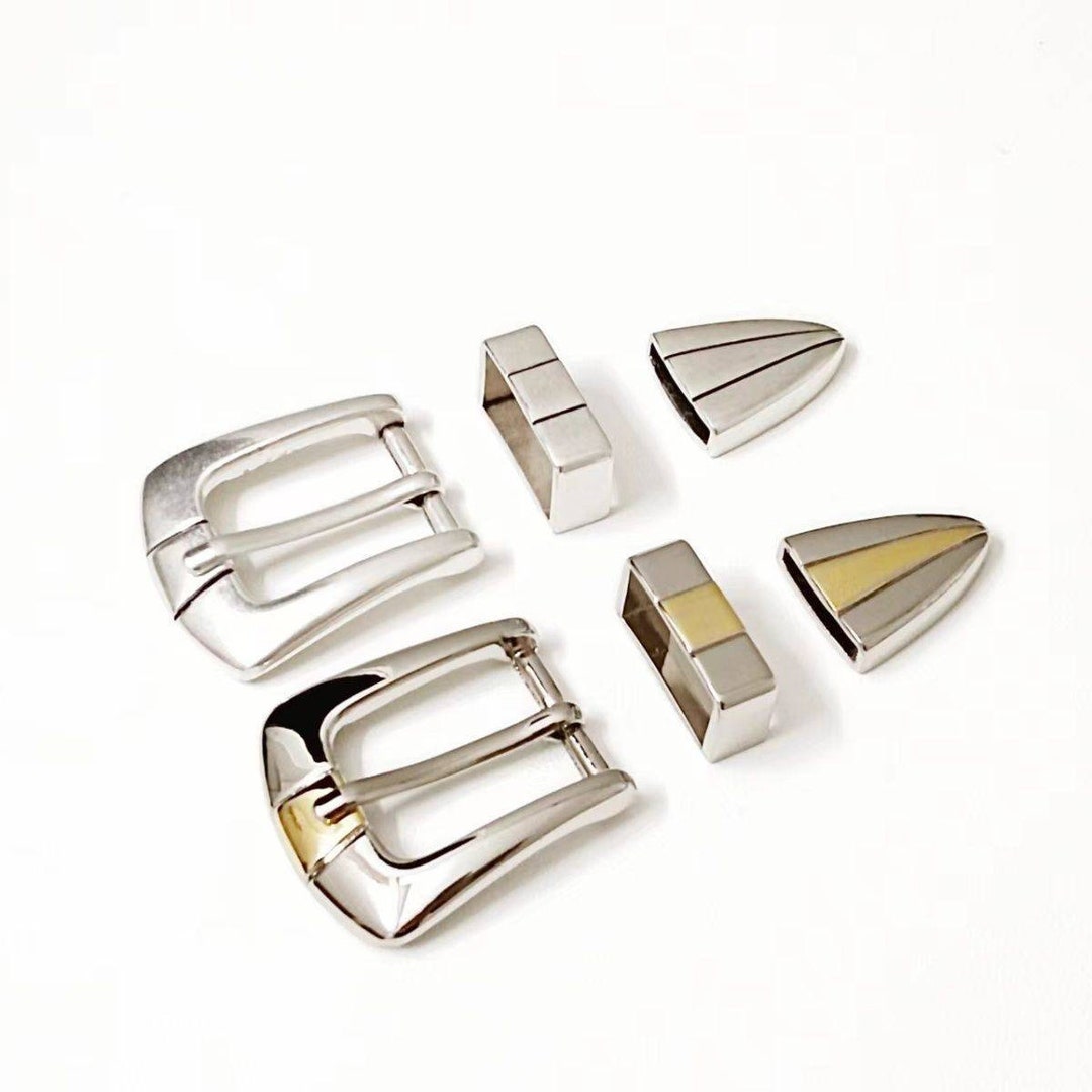 Alloy Retro Western Silver Belt Buckle Loop Tips Set(3pcs) 25mm - Etsy