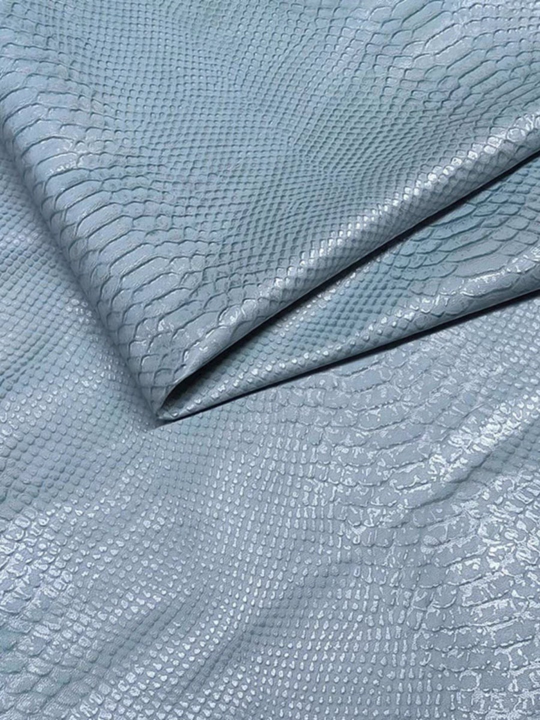 Blue Snake Pattern Thin Goat Skin Leather Piece, Genuine Whole Hide - Etsy