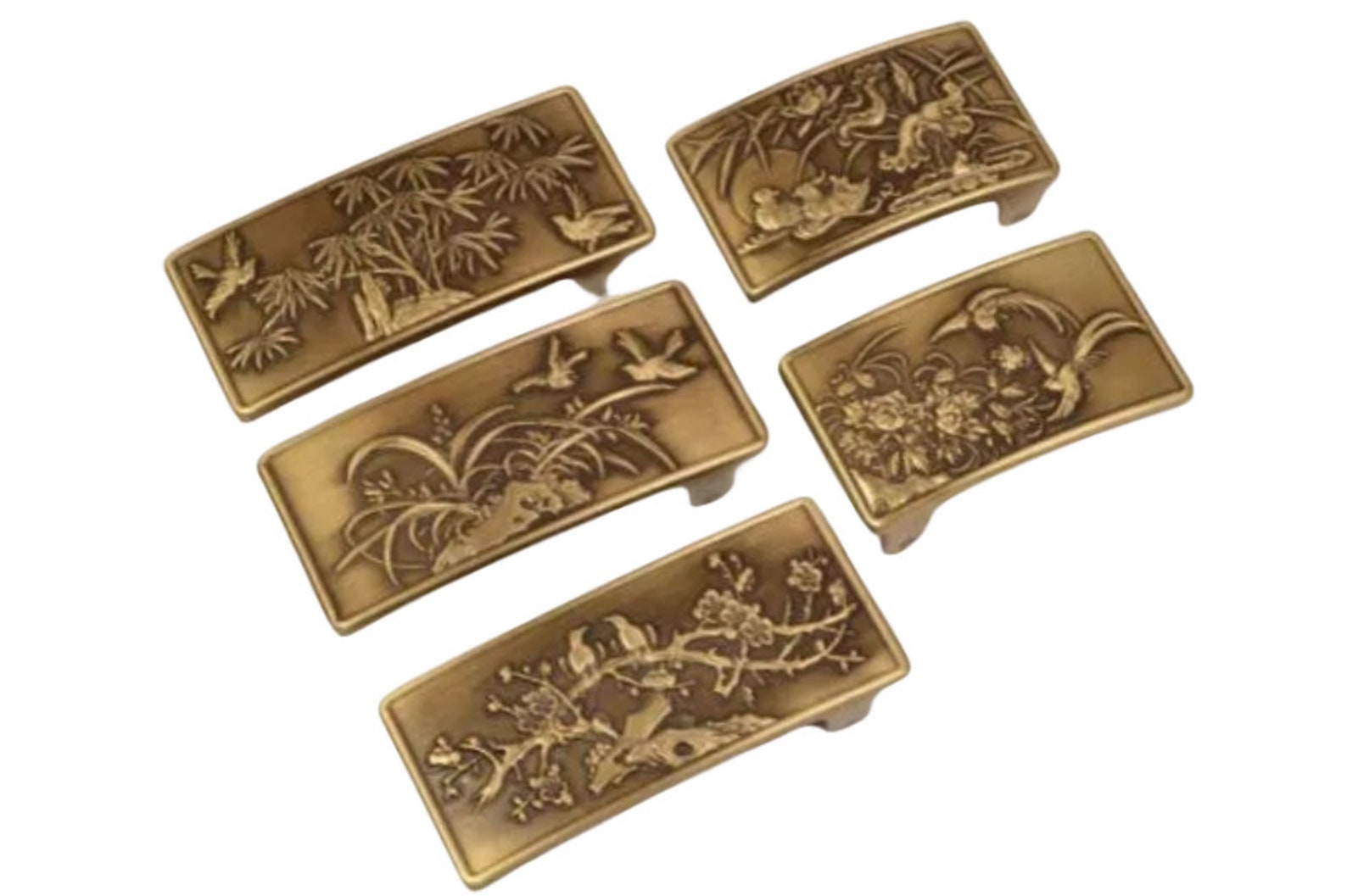 Solid Brass Flower Bird Chinese Style Rectangle Belt Buckle 29mm - Etsy