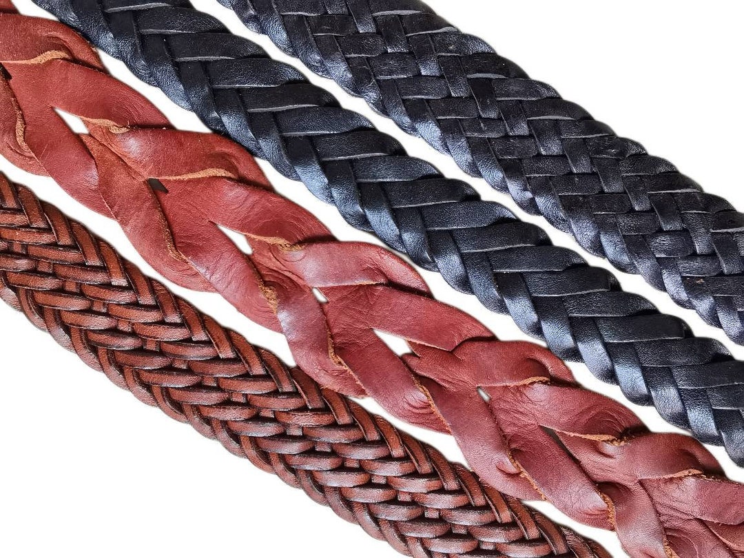 Economy Black Brown Woven Leather Strip, Genuine Leather Lace ...