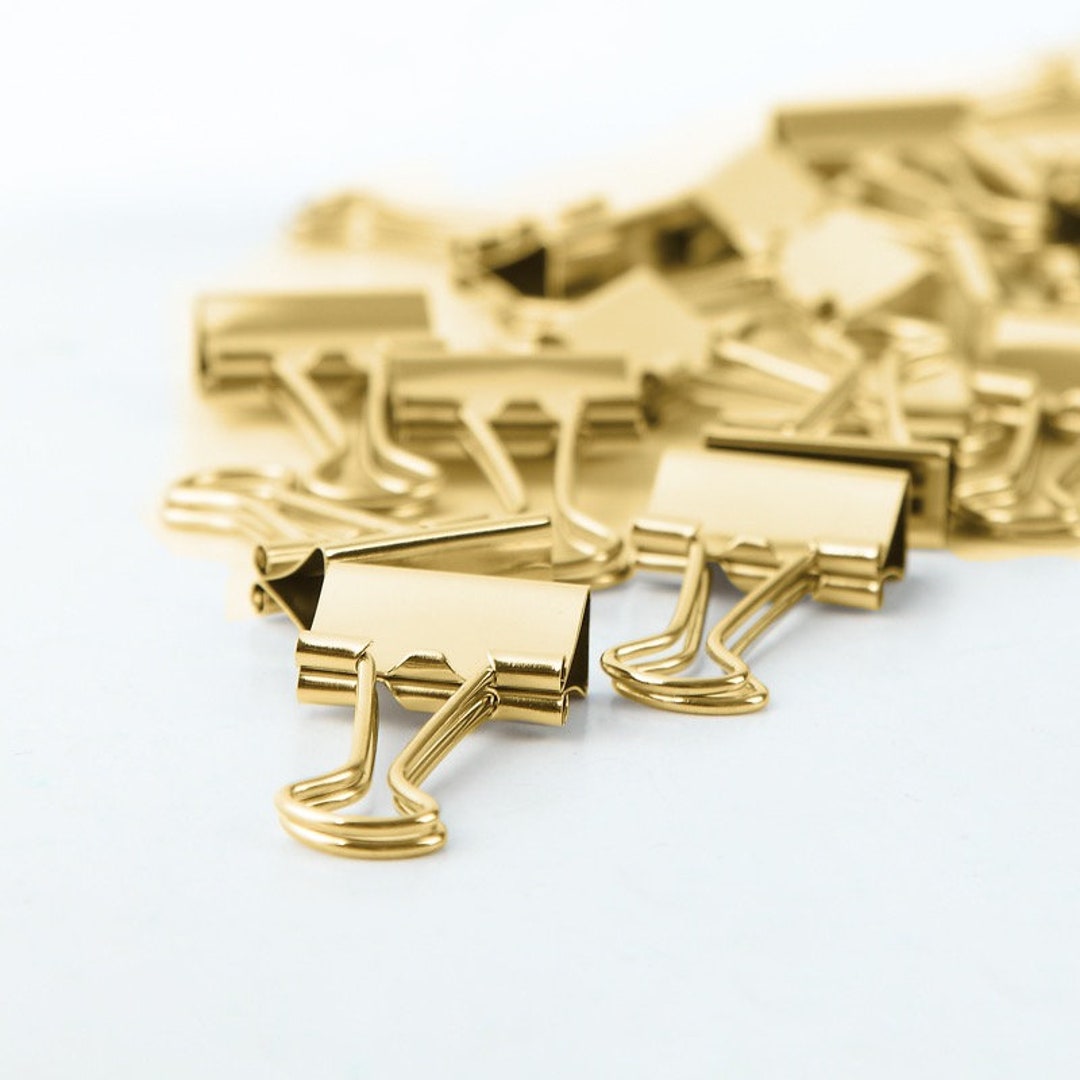 6pcs 19mm/32mm Gold Binder Clips, Metal Paper Clip, Money Clip ...