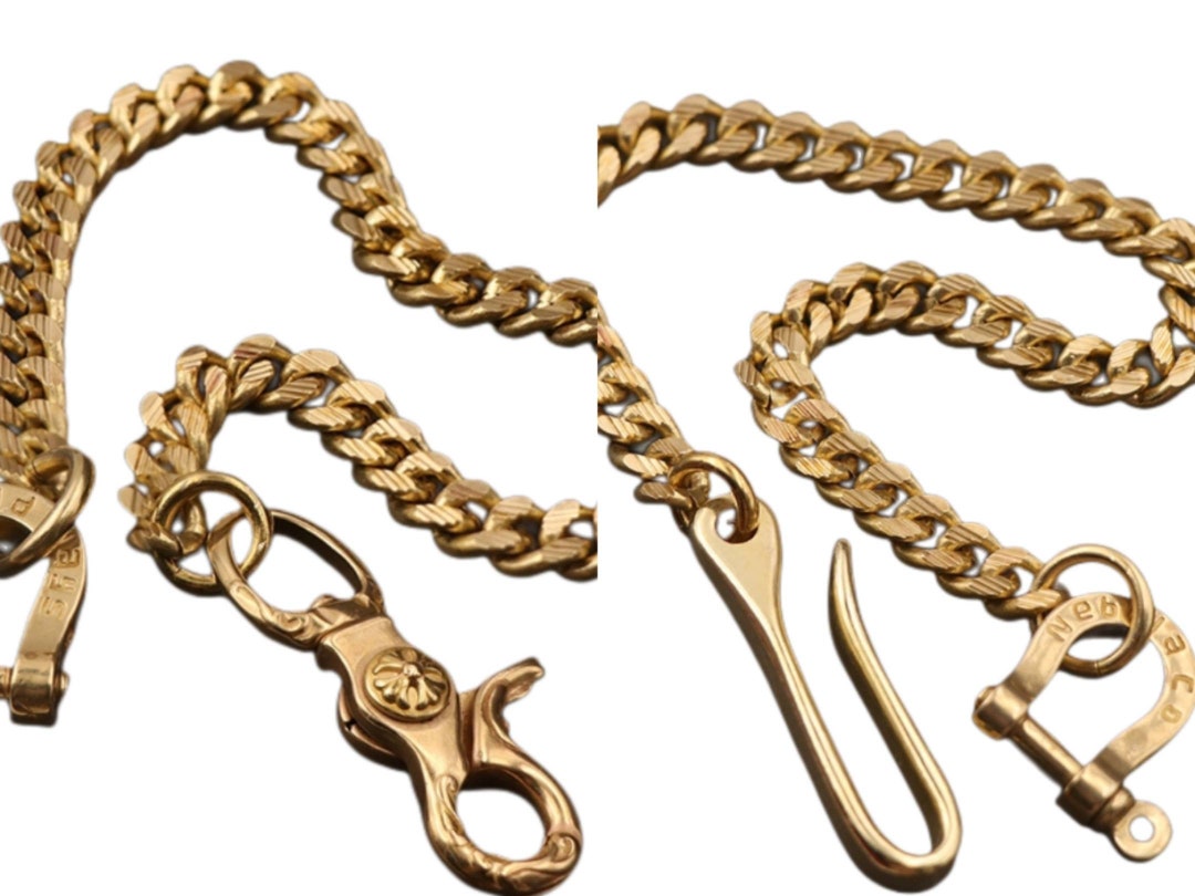Solid Brass Key Chain Key Ring Brass Chains Wallet Chain Purse With ...