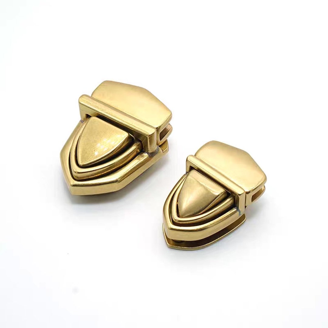 Solid Brass Bag Lock Buckle Press Button Set - Etsy