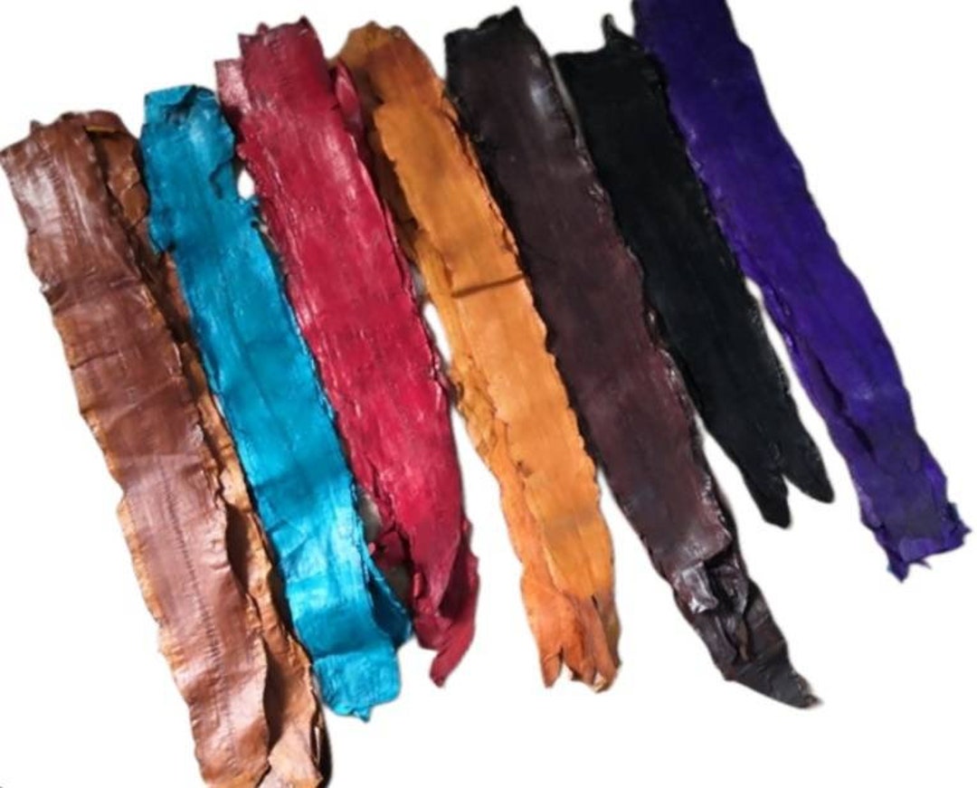 Economy Genuine Eel Skin Leather Piece: Red, Blue, Black, Brown, Gray ...
