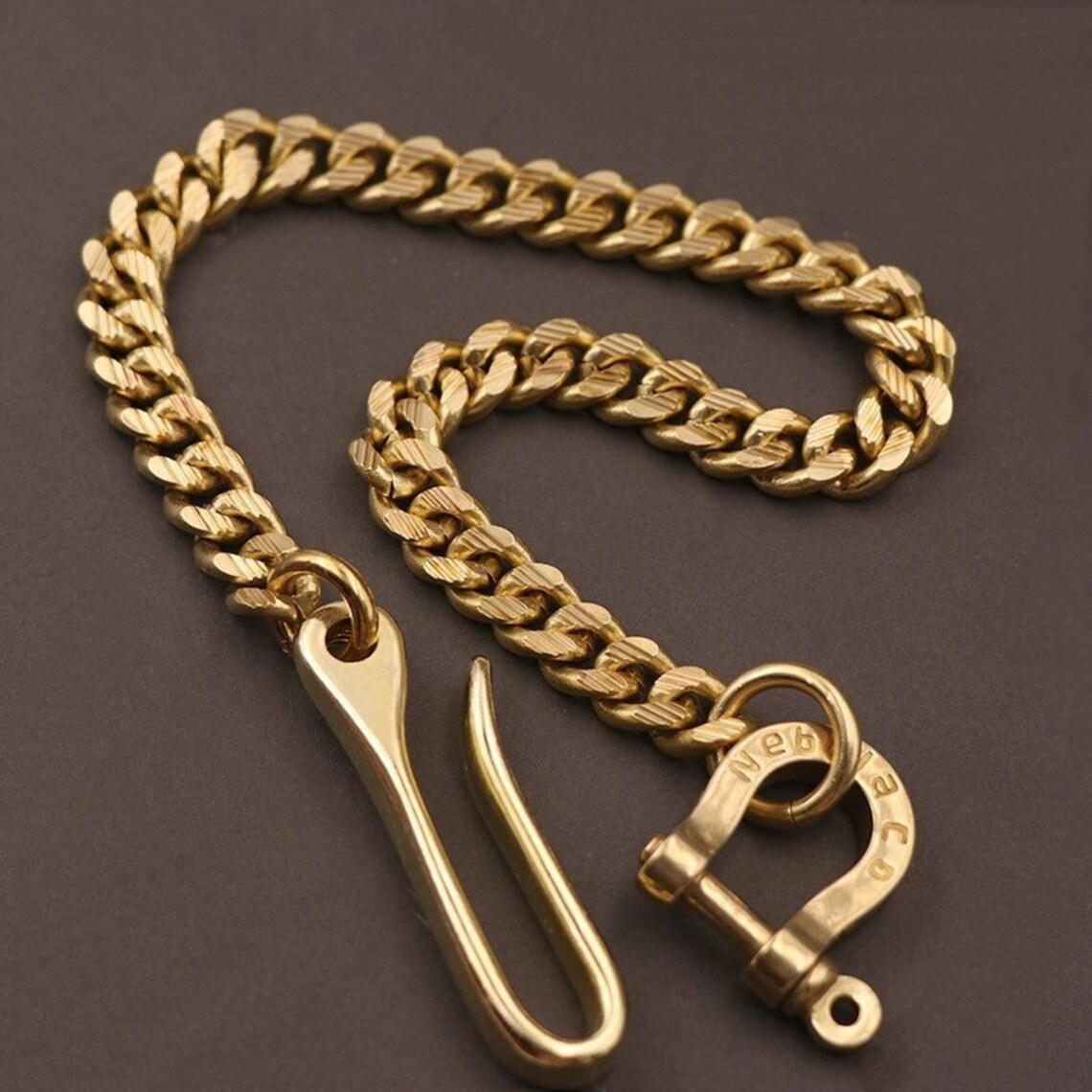 Solid Brass Key Chain Key Ring Brass Chains Wallet Chain Purse - Etsy