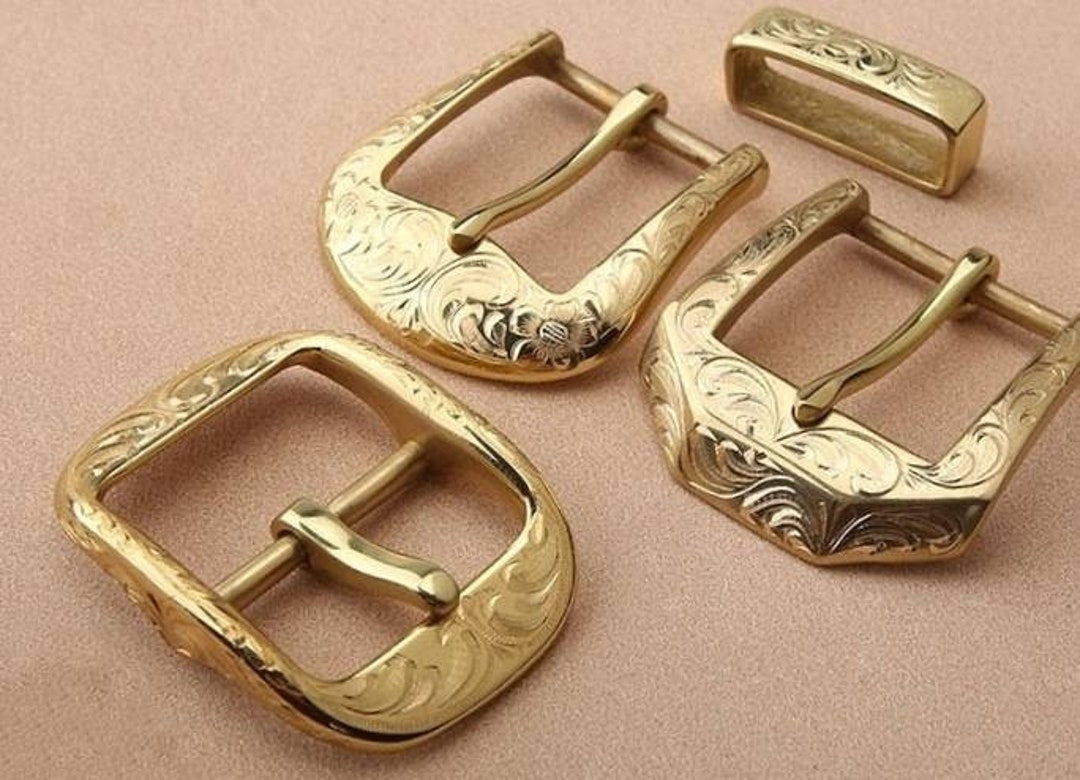 Flower Square Solid Brass Belt Buckle & Loop Fits for 1 1/2 - Etsy