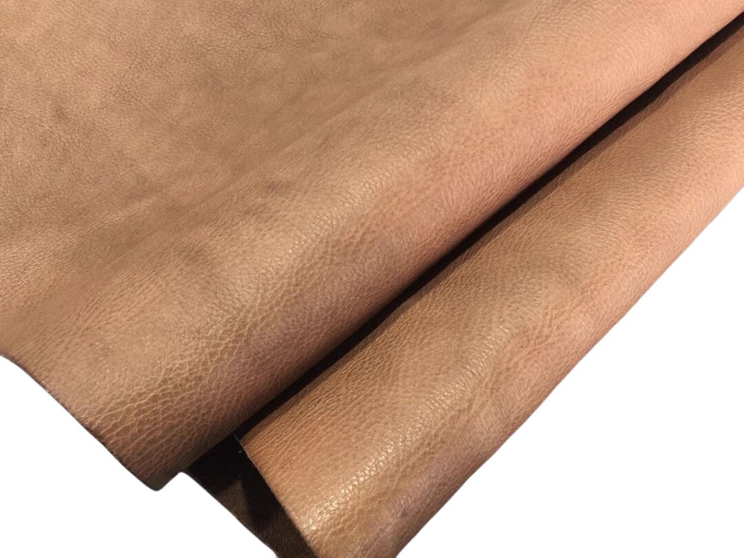 Brown Vegetable Tanned Shrinking Cowskin Leather Piece Cowhide - Etsy