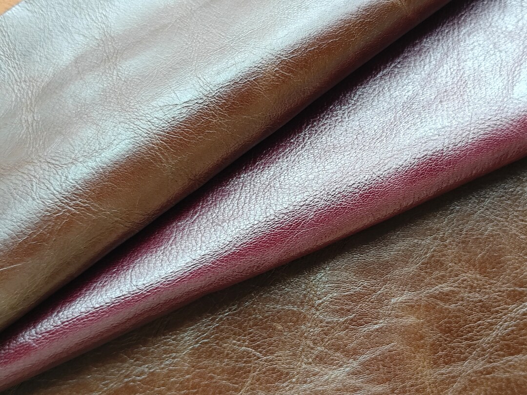 Chestnut Brown Plum Maroon Goat Skin Leather Piece, Genuine Whole Hide ...