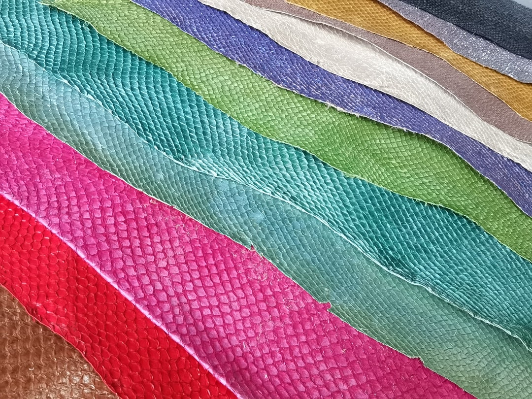 Multi Color Salmon Fish Skin Leather Piece Genuine Whole Hide - Etsy