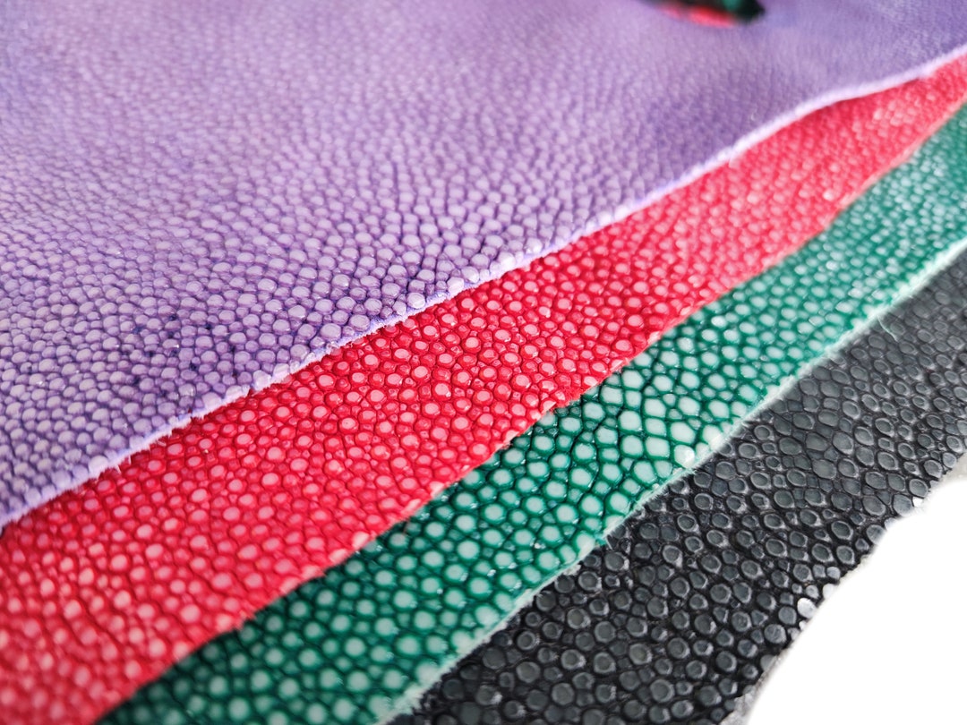 Polished Exotic Stingray Leather Remnants: Colorful Genuine Hide Skins ...