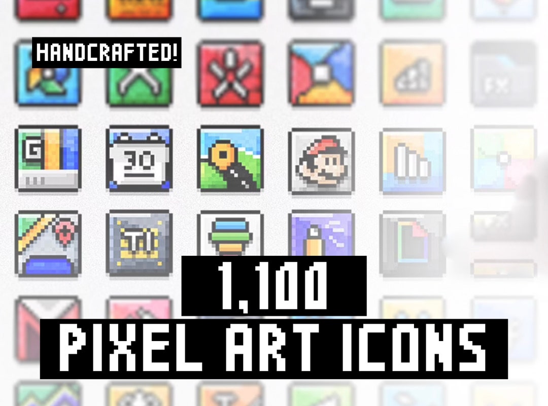 1,100+ Square PIXEL ART Handcrafted Icons - Ios 16 Icon Set, Pixel Art ...