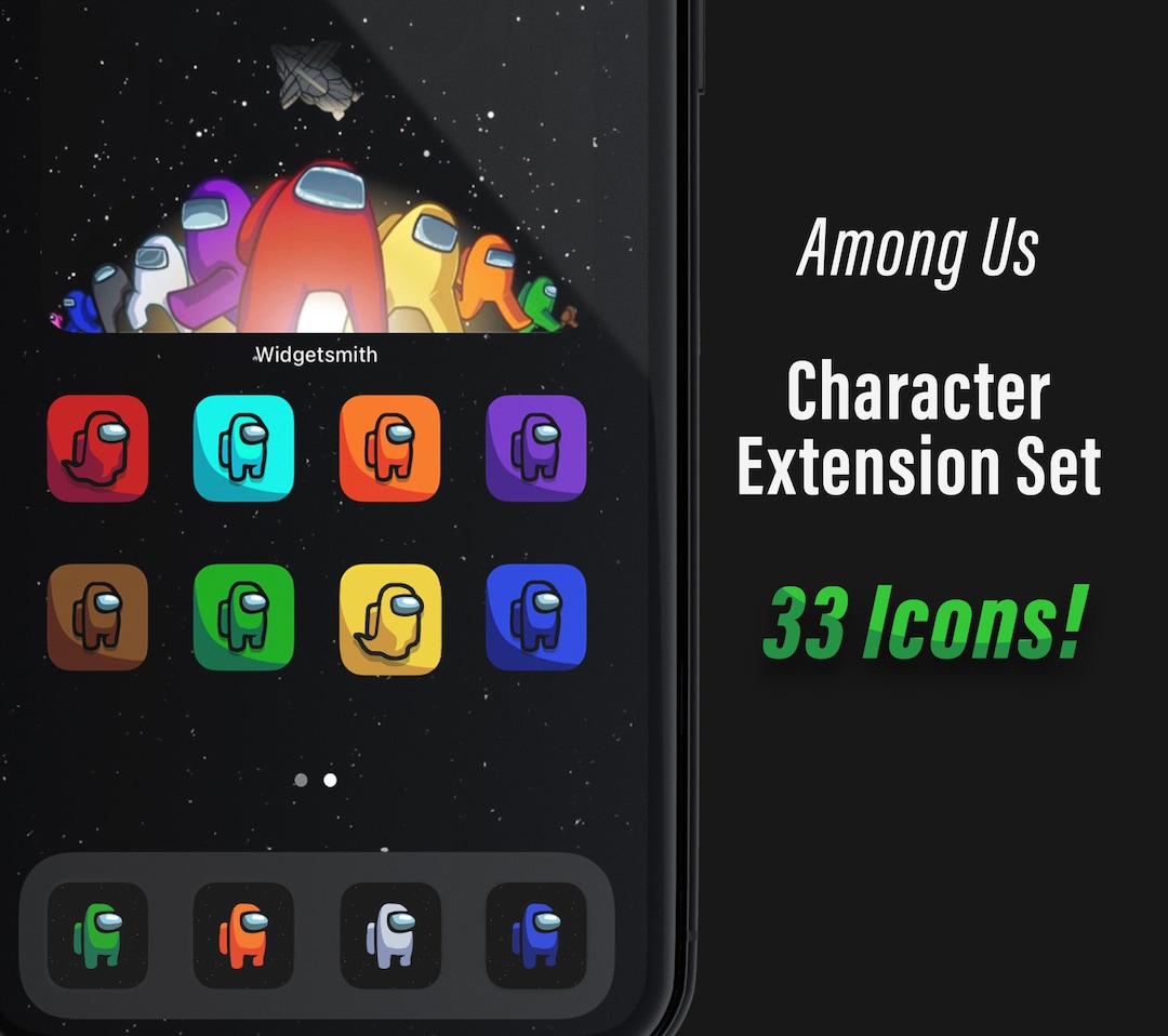 Extension Pack! Among Us Style - Character Ios 16 Icon Set, Aesthetic ...