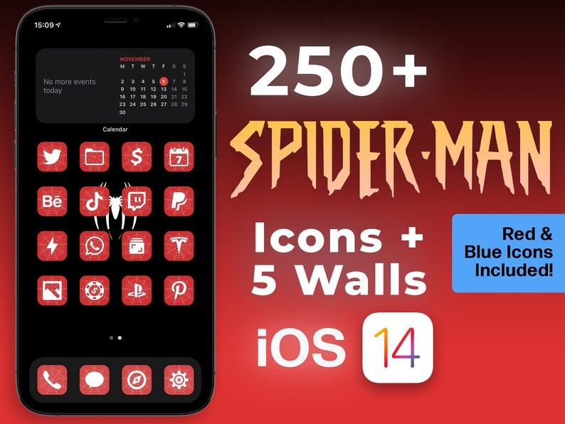 Spider-man Theme, Ios 16 Icon Set, Comic Book, Superhero, Aesthetic ...
