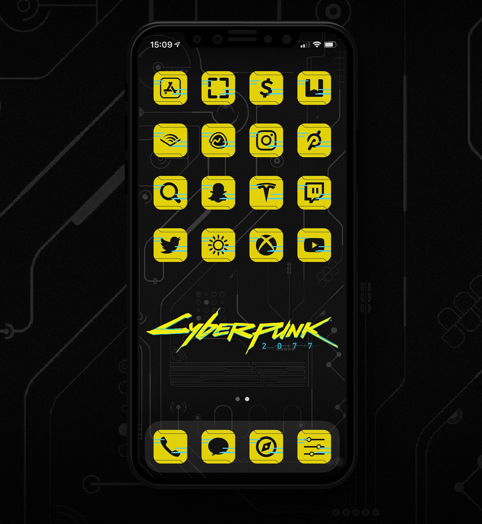 Cyberpunk 2077 iOS 14 Icon Set Neon Futuristic Aesthetic | Etsy