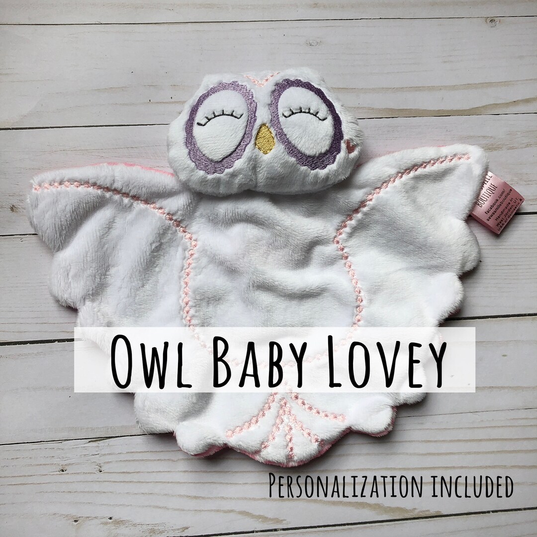 Personalized Owl Lovey Snuggle Baby Lovey Animal Owl Baby - Etsy