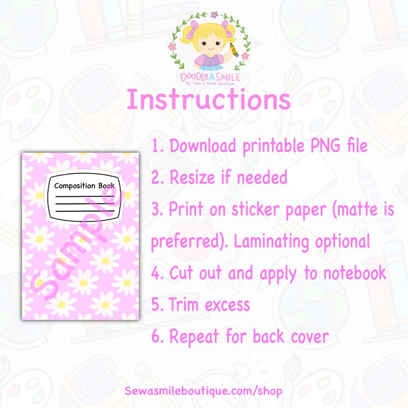 Bookish Composition Book Cover Printable PNG for Girls, Coquette Book ...