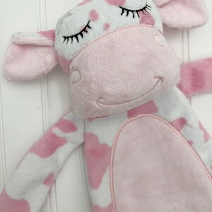 Personalized Pink Cow Baby Lovey Animal, Farm Baby Shower Gift, Baby ...