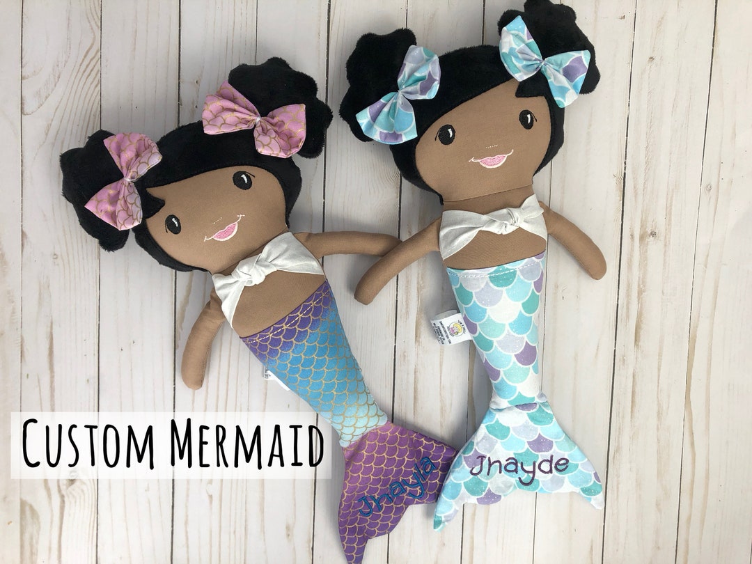 Custom Mermaid Doll Handmade, Personalized Mermaid Baby Doll for Girls ...
