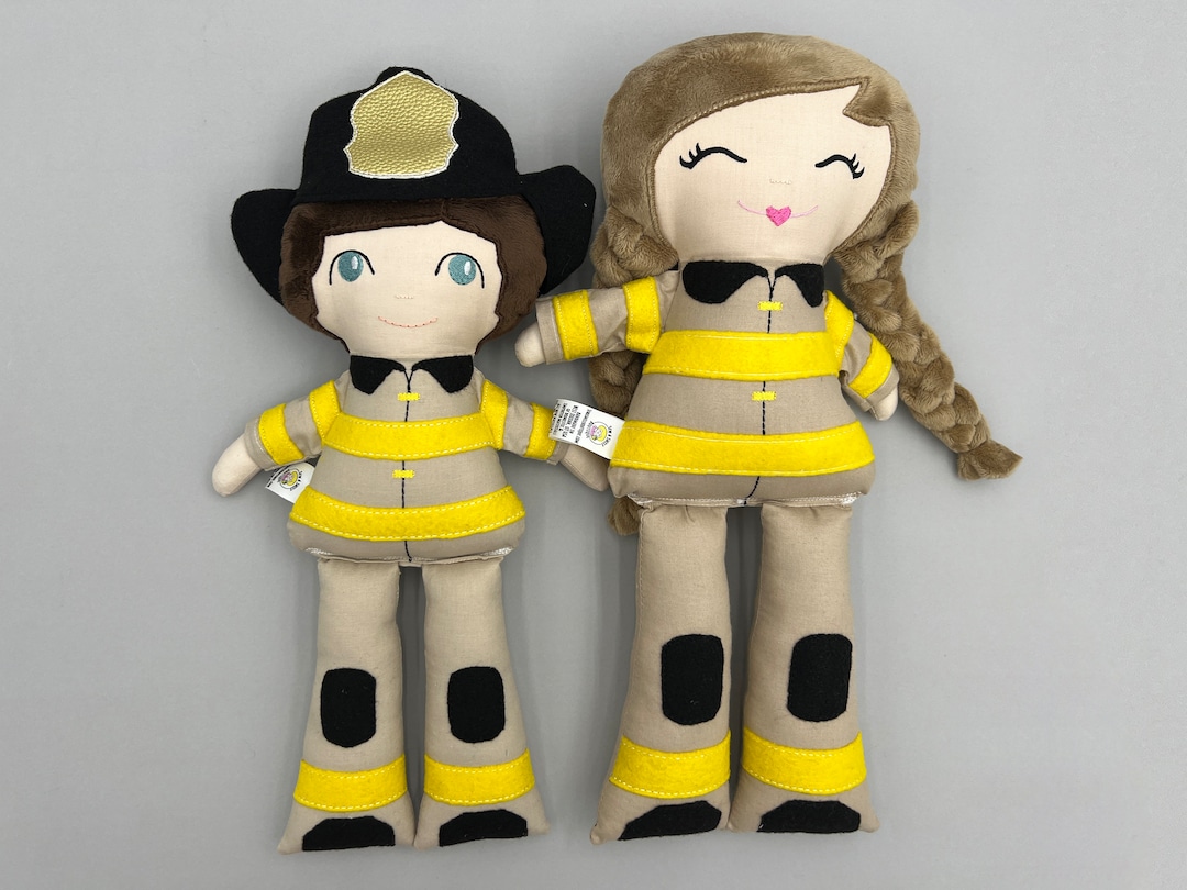 Fire Fighter Doll, Handmade Rag Doll, Memory Gift for Nephew, Memory ...