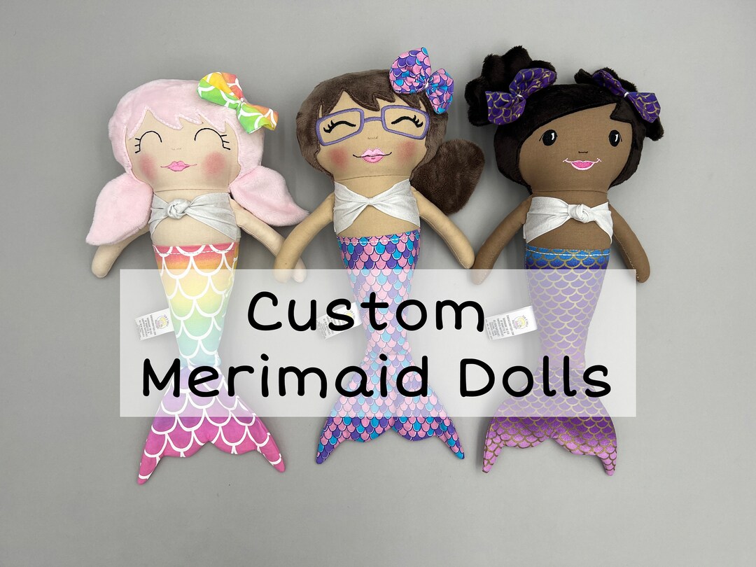 Custom Mermaid Doll, Mermaid Doll Baby, 1st Birthday Gift for Niece ...