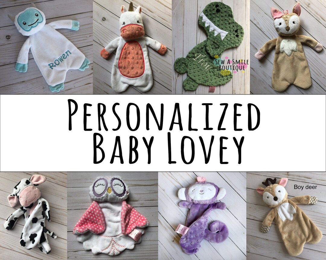 Baby Lovey, Personalized Animal Lovey, Security Baby Animals, 1st ...