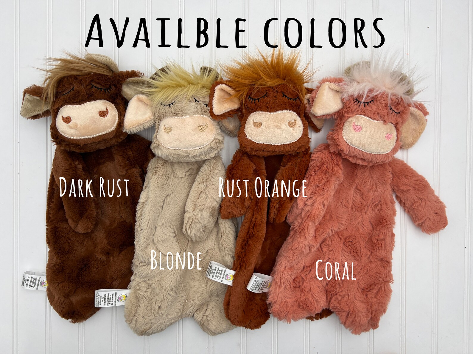Personalized Highland Cow Lovey, Snuggle Animals, Highland Cow Baby ...