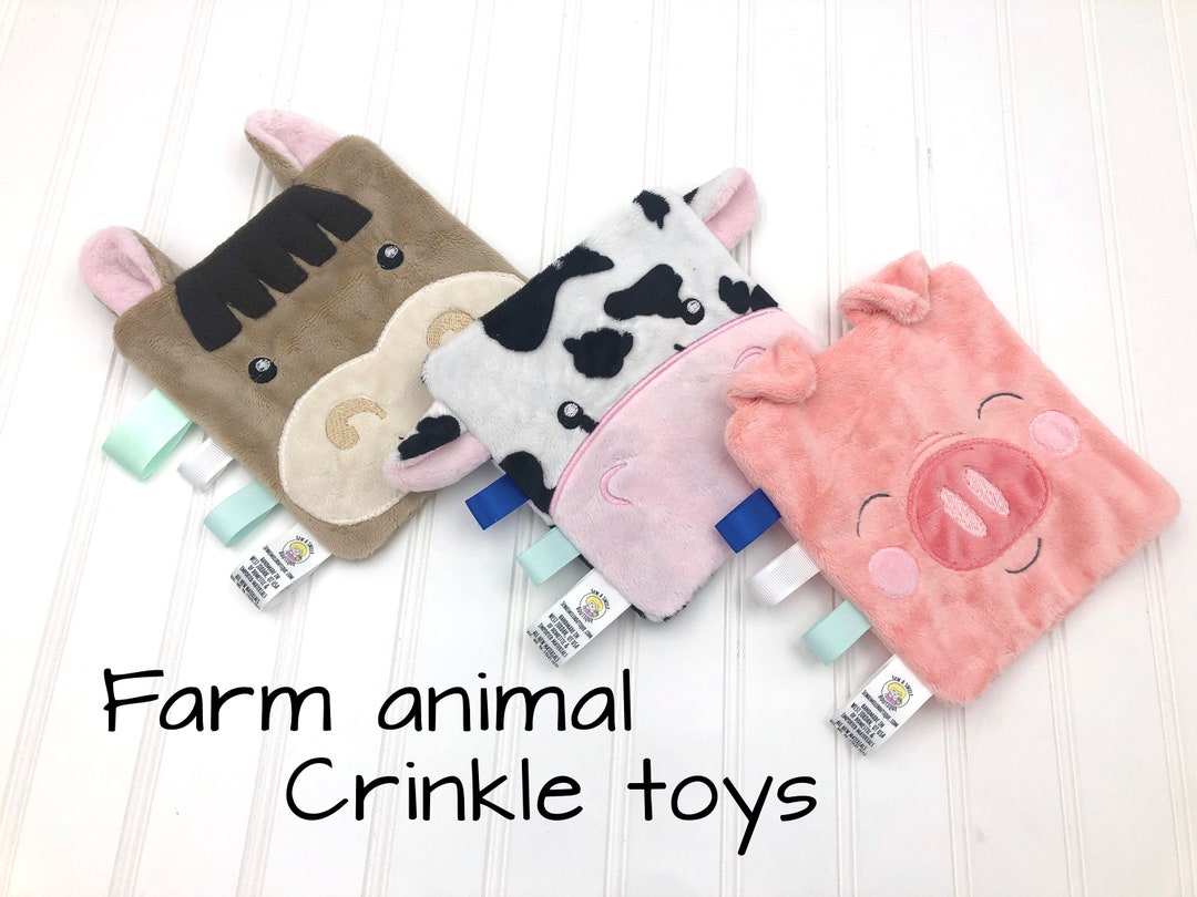 Baby Crinkle Toy, Farm Baby Gift, Baby Sensory Toy, Farm Baby Shower ...