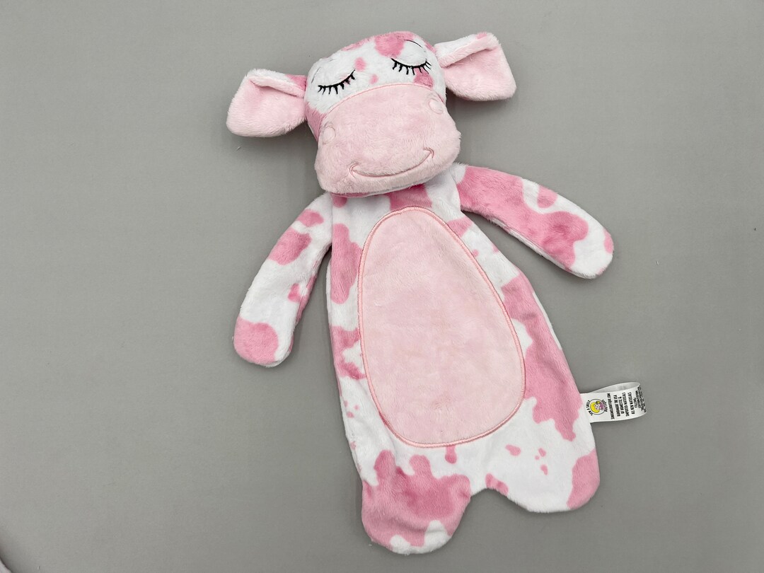 Personalized Pink Cow Baby Lovey Animal, Farm Baby Shower Gift, Baby ...