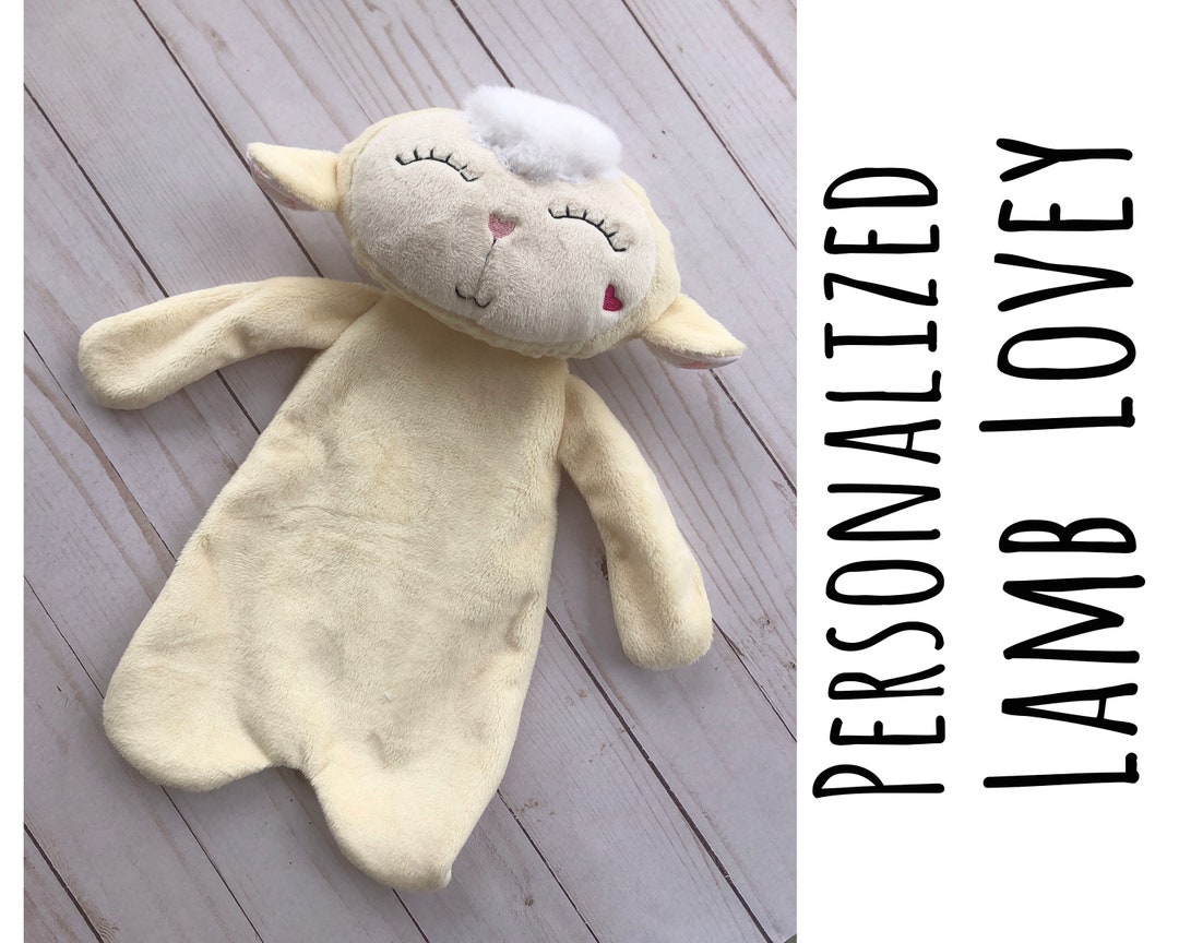 Personalized Lamb Lovey Snuggle Animals Lamb Baby Gift Girl - Etsy