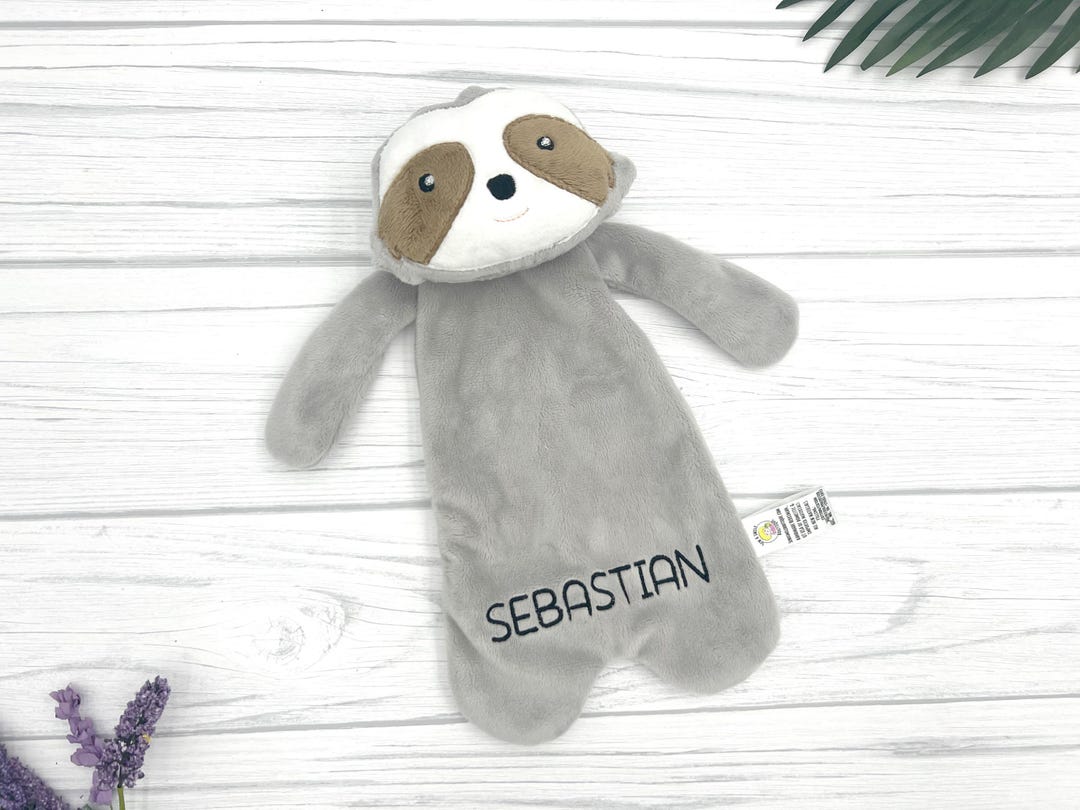 Personalized Baby Animal Lovey, Sloth Lovey, Sloth Snuggle, Handmade ...