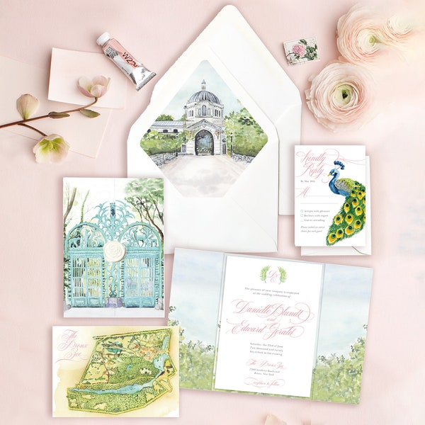 Custom Watercolor Wedding Invitation - Etsy