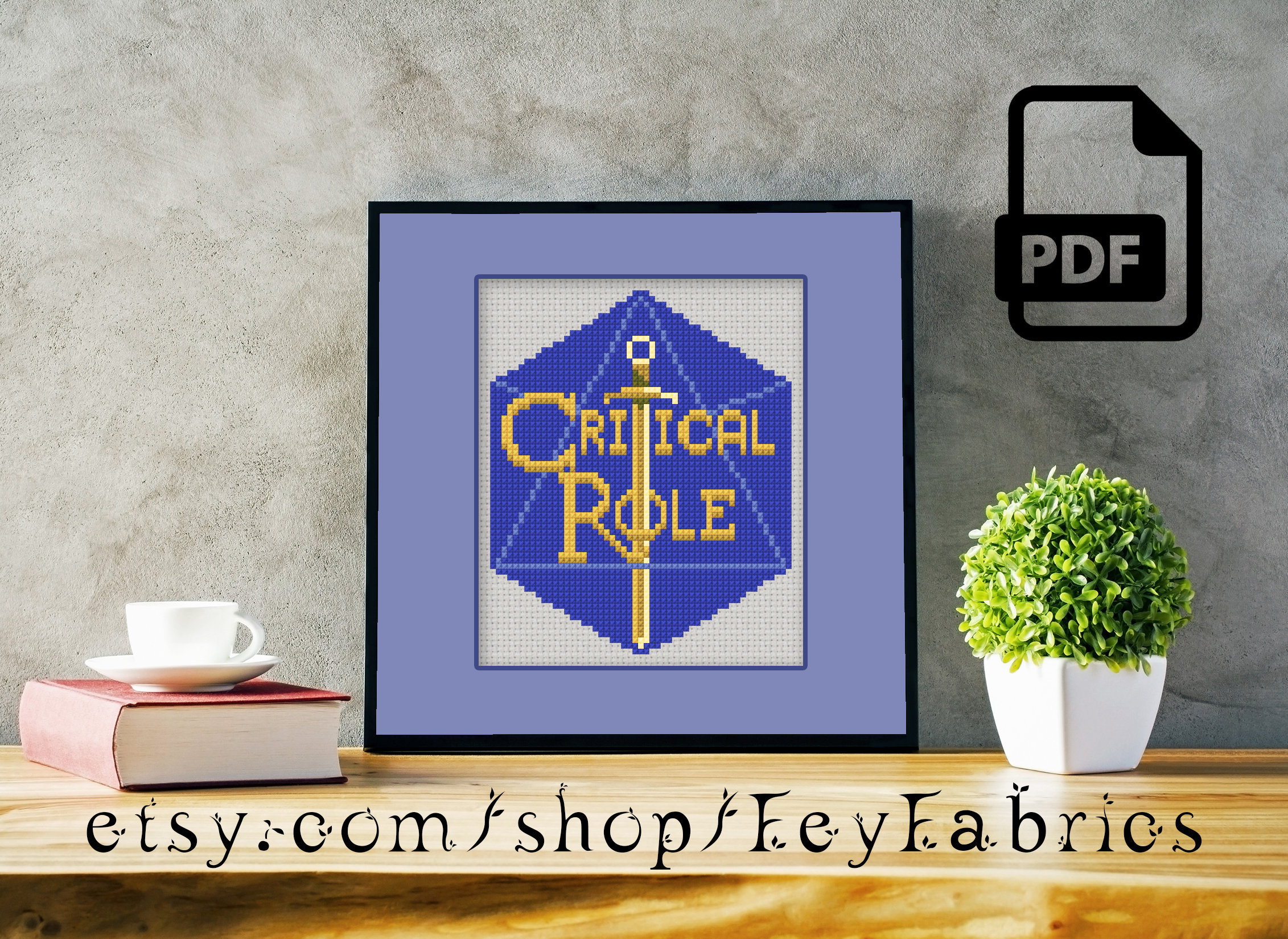 Critical Role Logo D20 Cross Stitch Pattern - Etsy