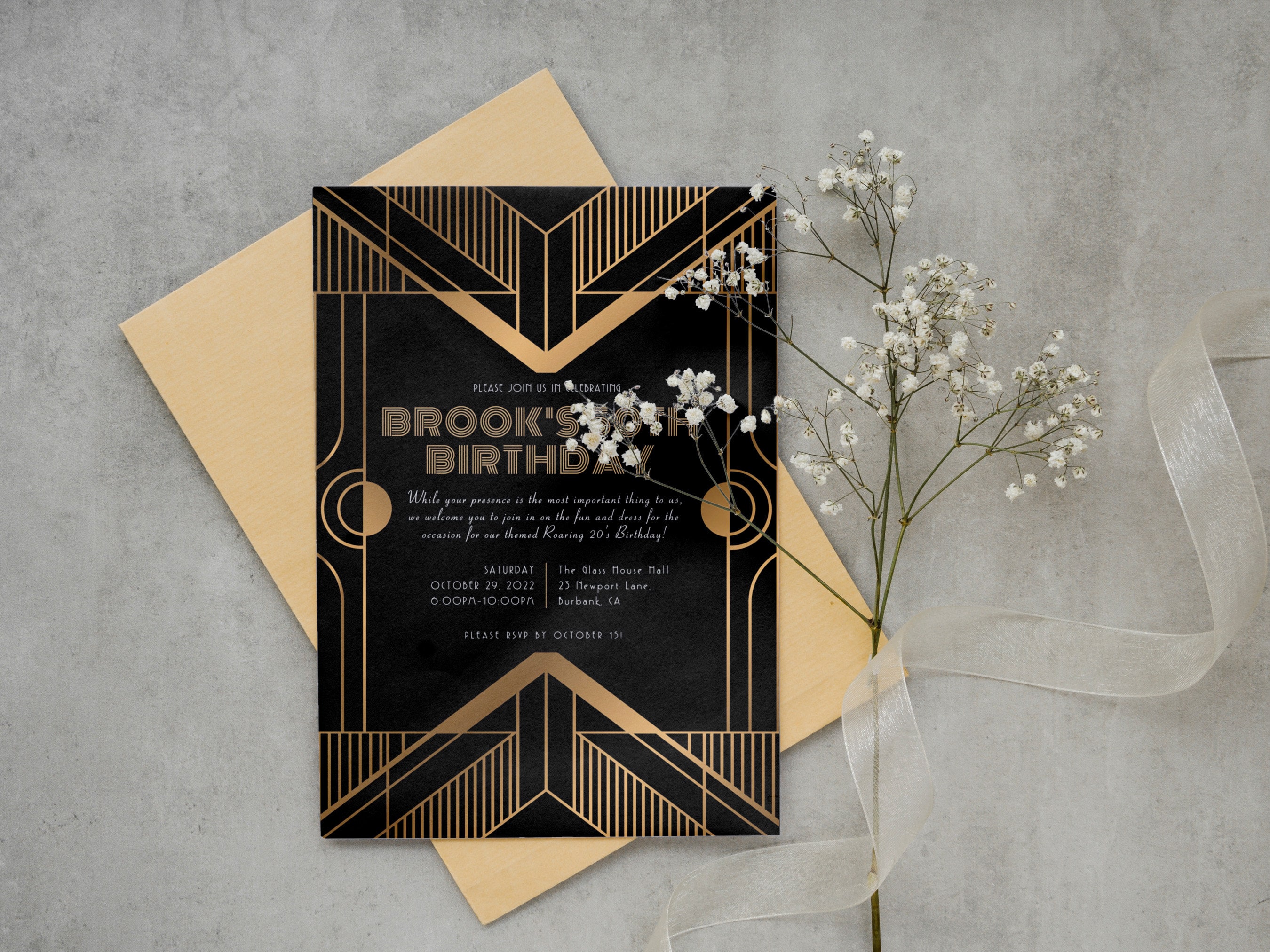 Vintage Glamour - Art Deco and Roaring 20s Invitation 5x7 - Perfect for ...