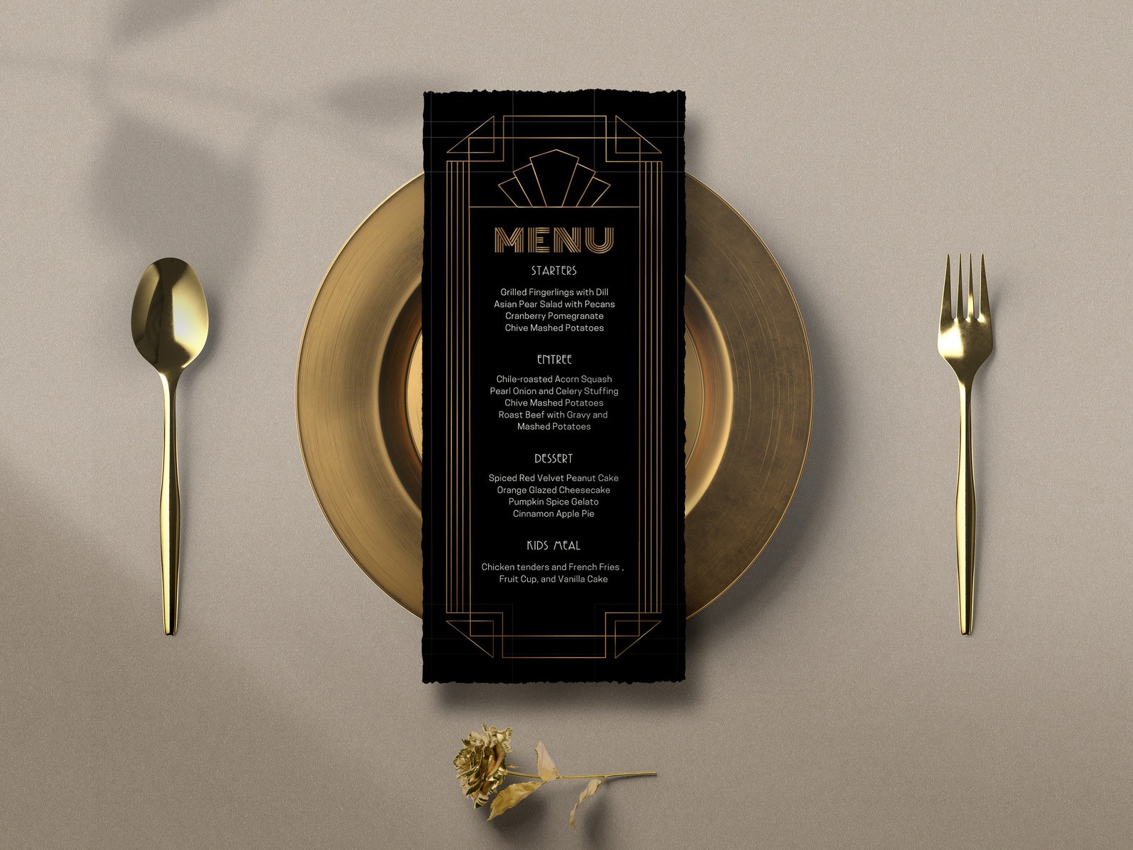 Art Deco Menu Template 4in X 10in– Instant Download! - Etsy
