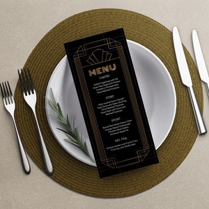 Art Deco Menu Template 4in X 10in– Instant Download! - Etsy